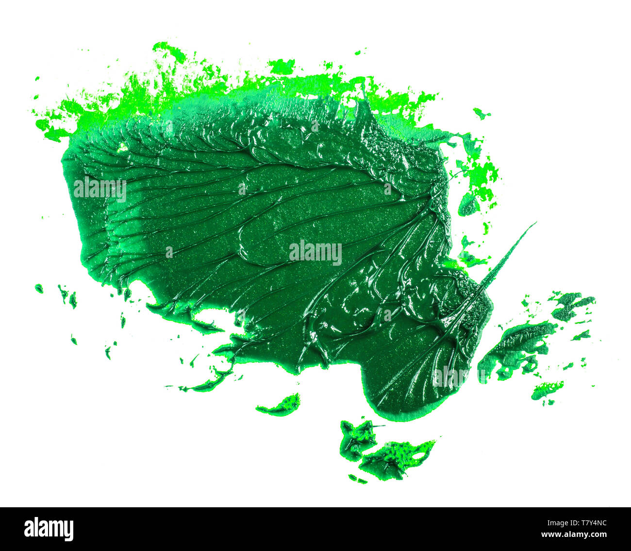 smear of green oil paint on a white Stock Photo - Alamy