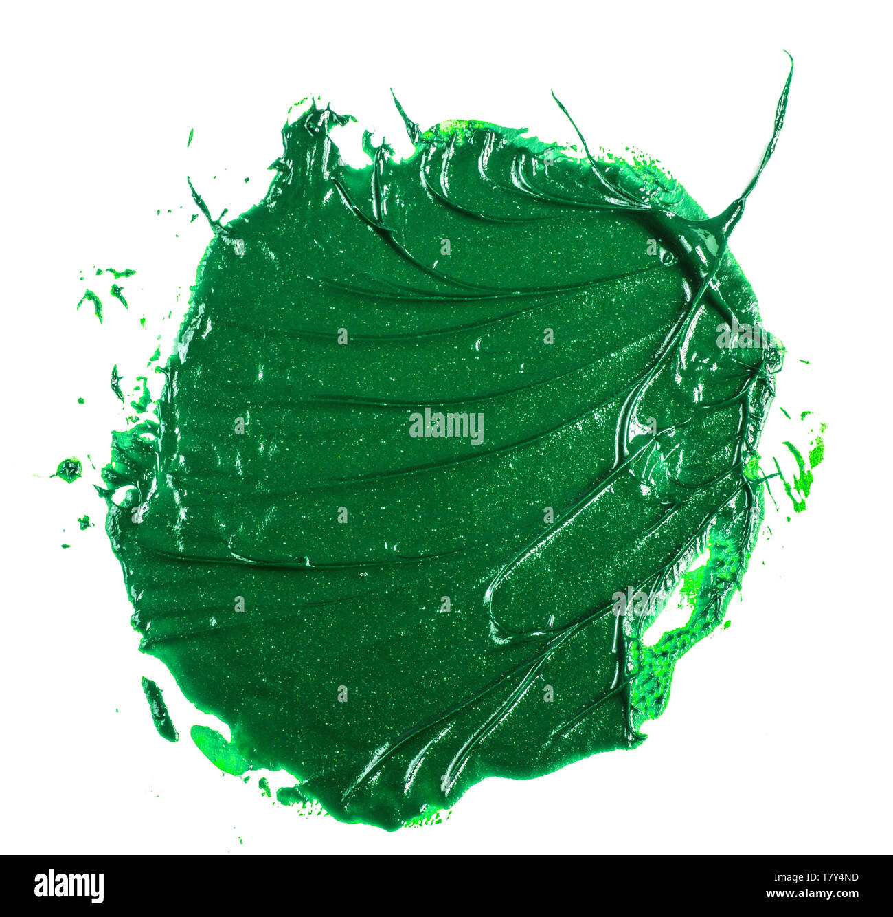 smear of green oil paint on a white Stock Photo - Alamy