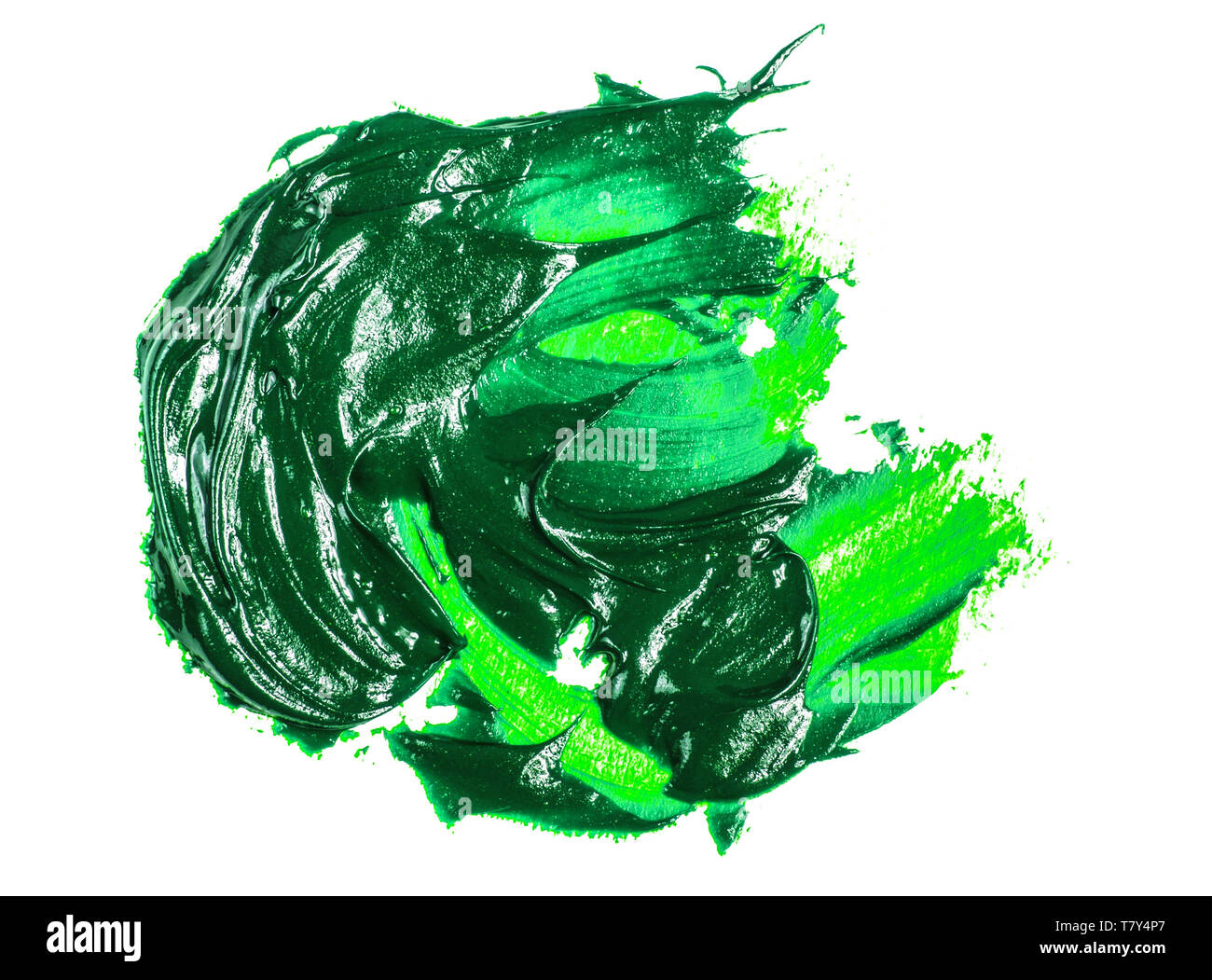 smear of green oil paint on a white Stock Photo - Alamy
