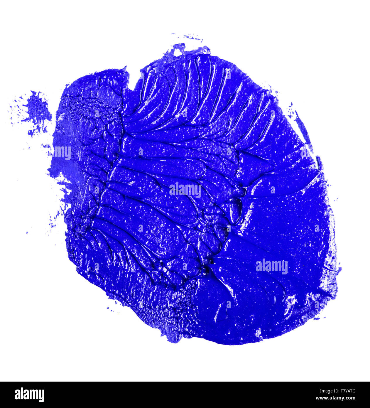 stain of blue oil paint on a white Stock Photo - Alamy