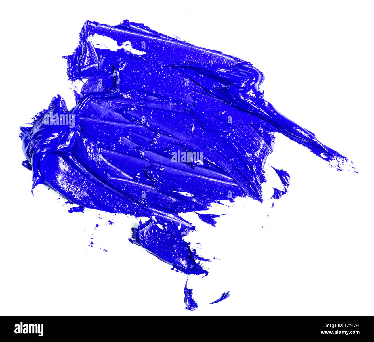 stain of blue oil paint on a white Stock Photo - Alamy