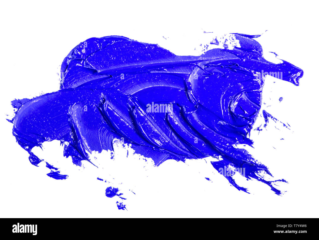 stain of blue oil paint on a white Stock Photo - Alamy