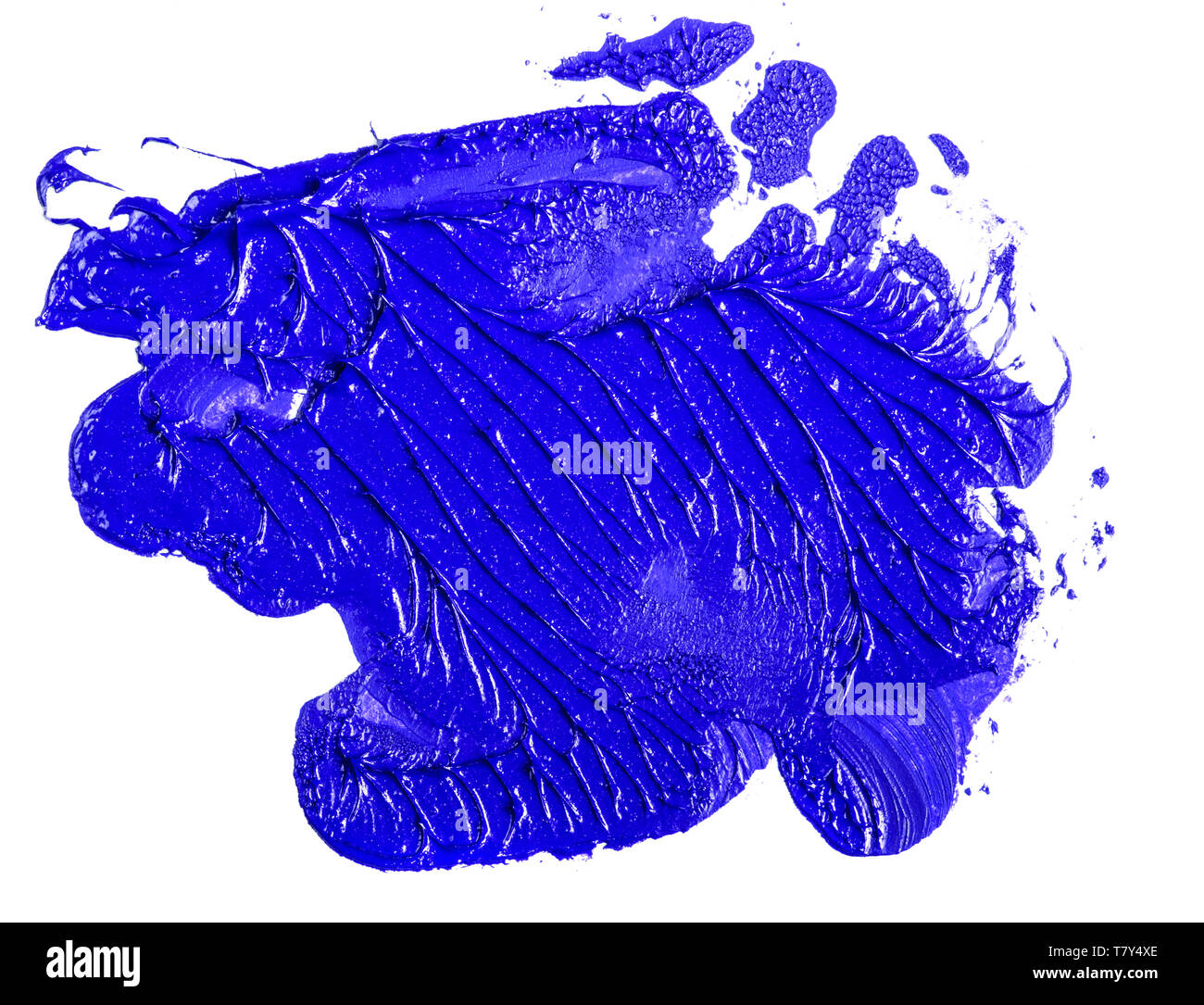stain of blue oil paint on a white Stock Photo - Alamy