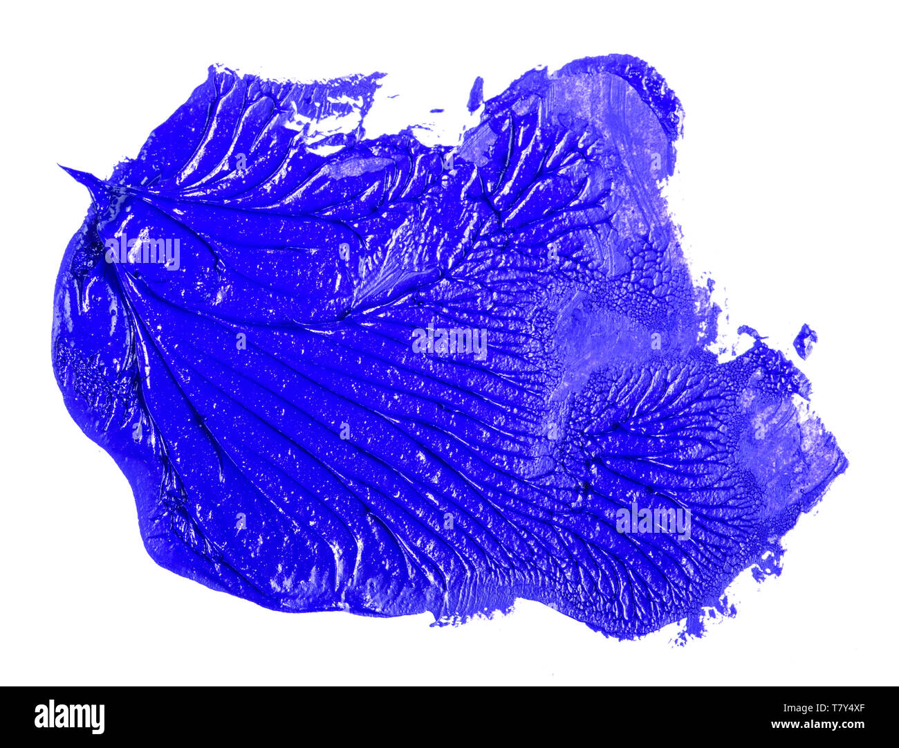 stain of blue oil paint on a white Stock Photo - Alamy