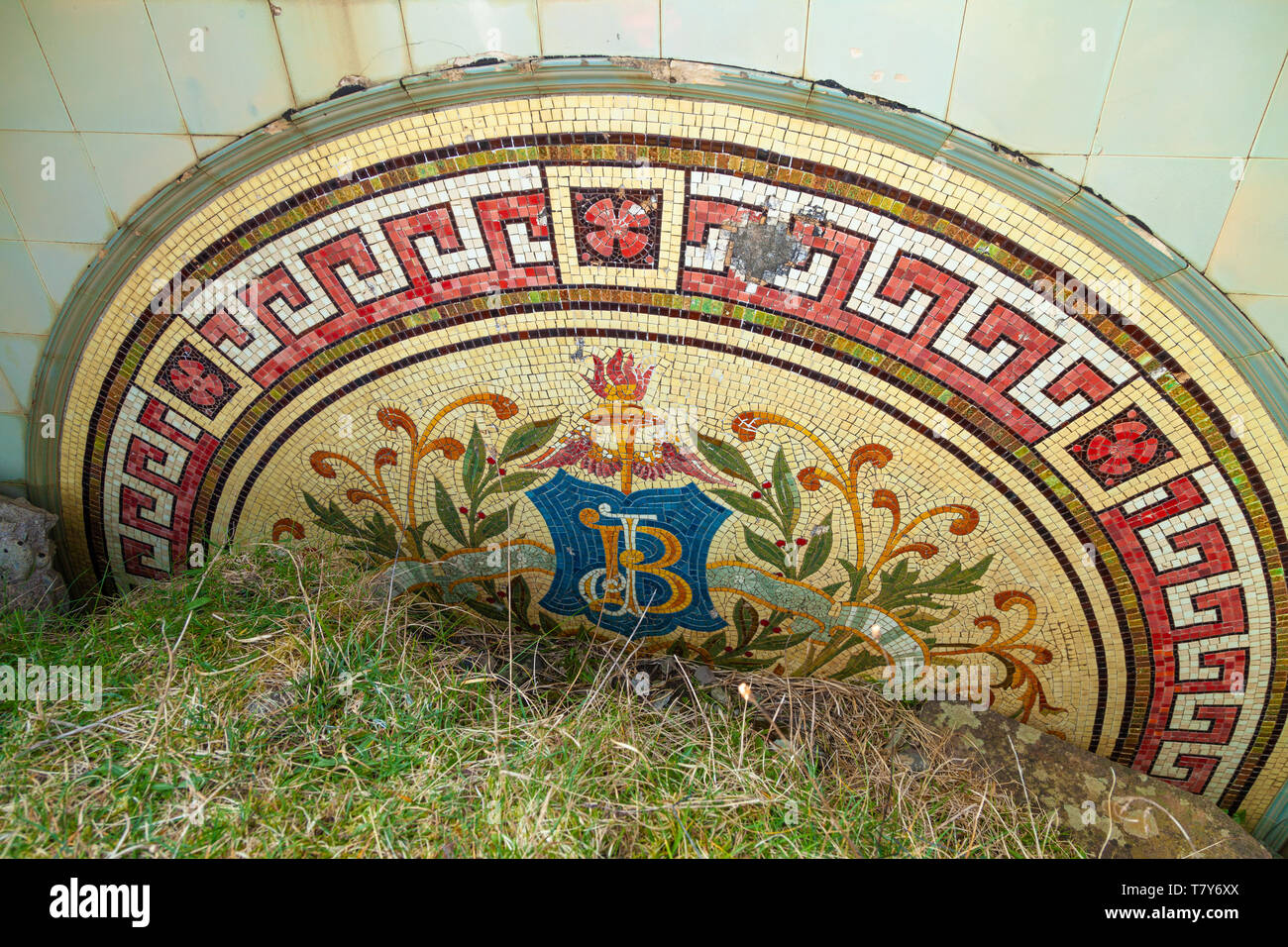 The remains of the tiled tomb of George Bullough which he blew up after ...