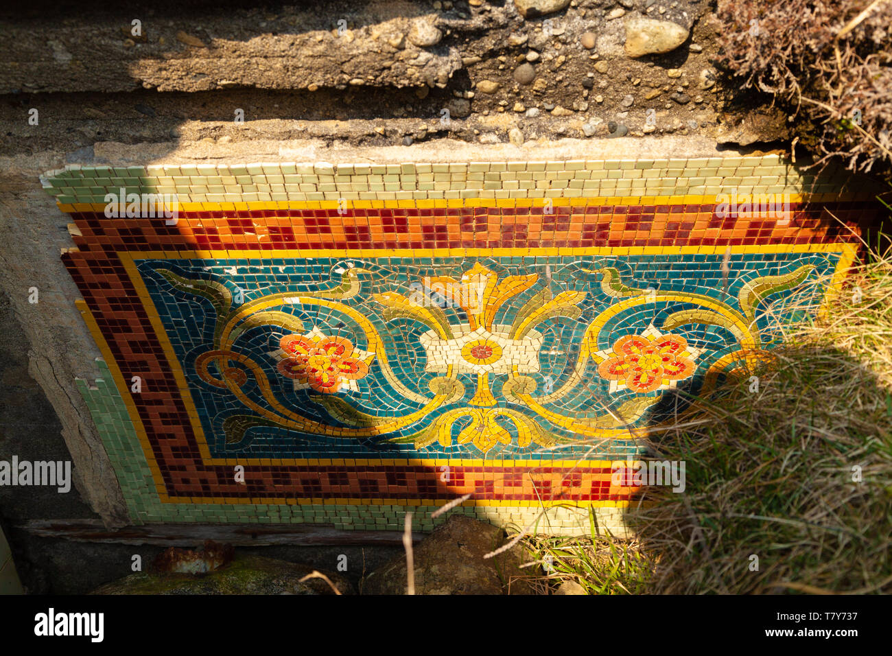 The remains of the tiled tomb of George Bullough which he blew up after ...