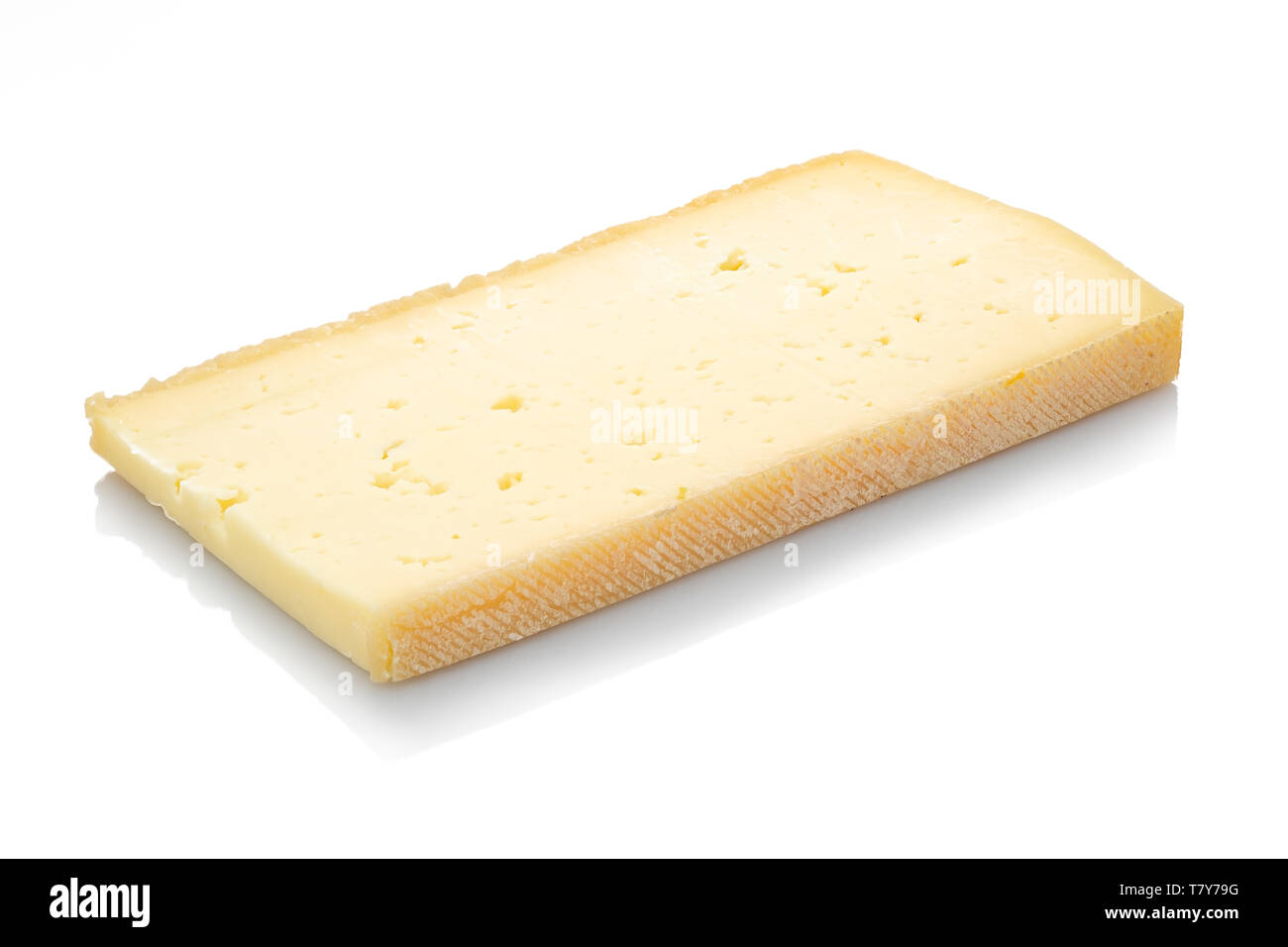 Mountain cheese with holes from south tyrol white isolated Stock Photo ...