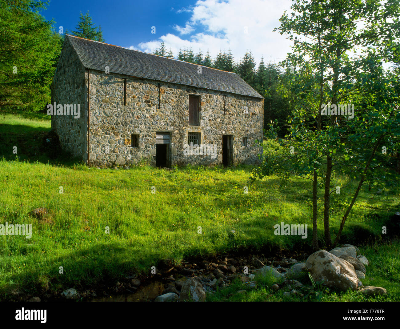 View SW of a bank barn built along slope at Acharn, nr Duror, Highland ...