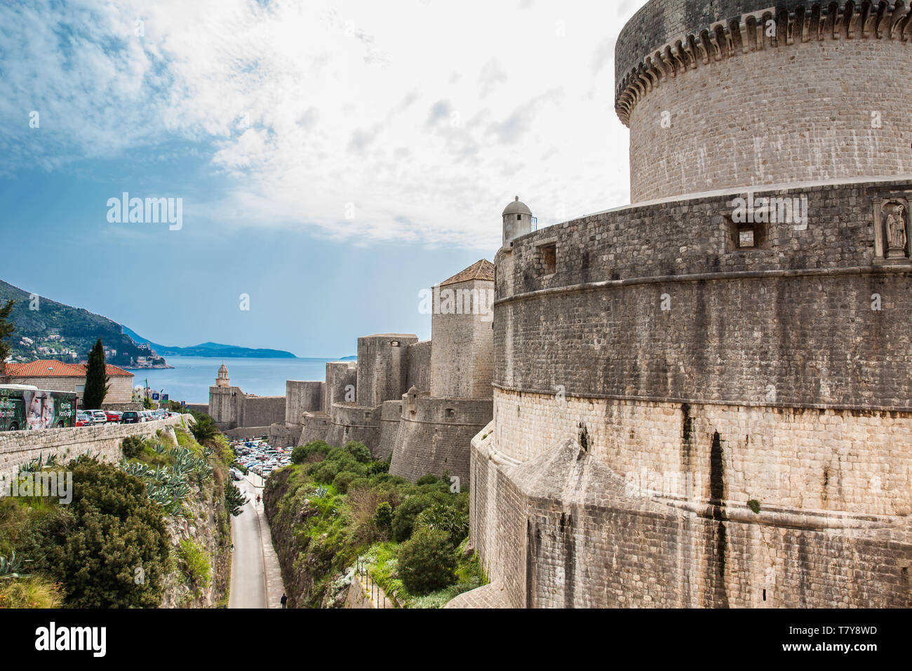 DUBROVNIK, CROATIA - APRIL, 2018: Minceta Tower and the beautiful ...