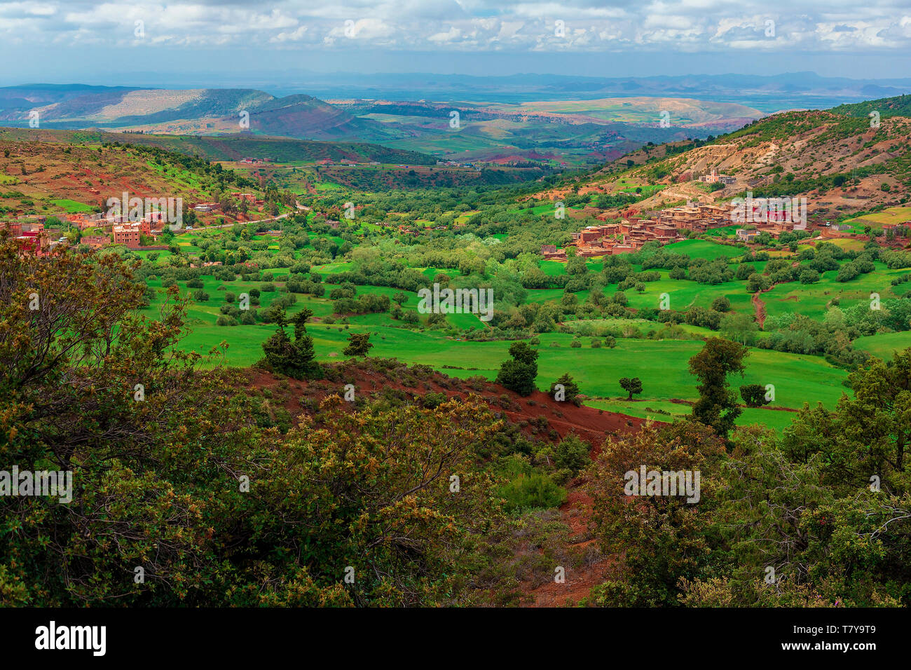Landscape and scenery during road trip from Marrakech to Atlas ...