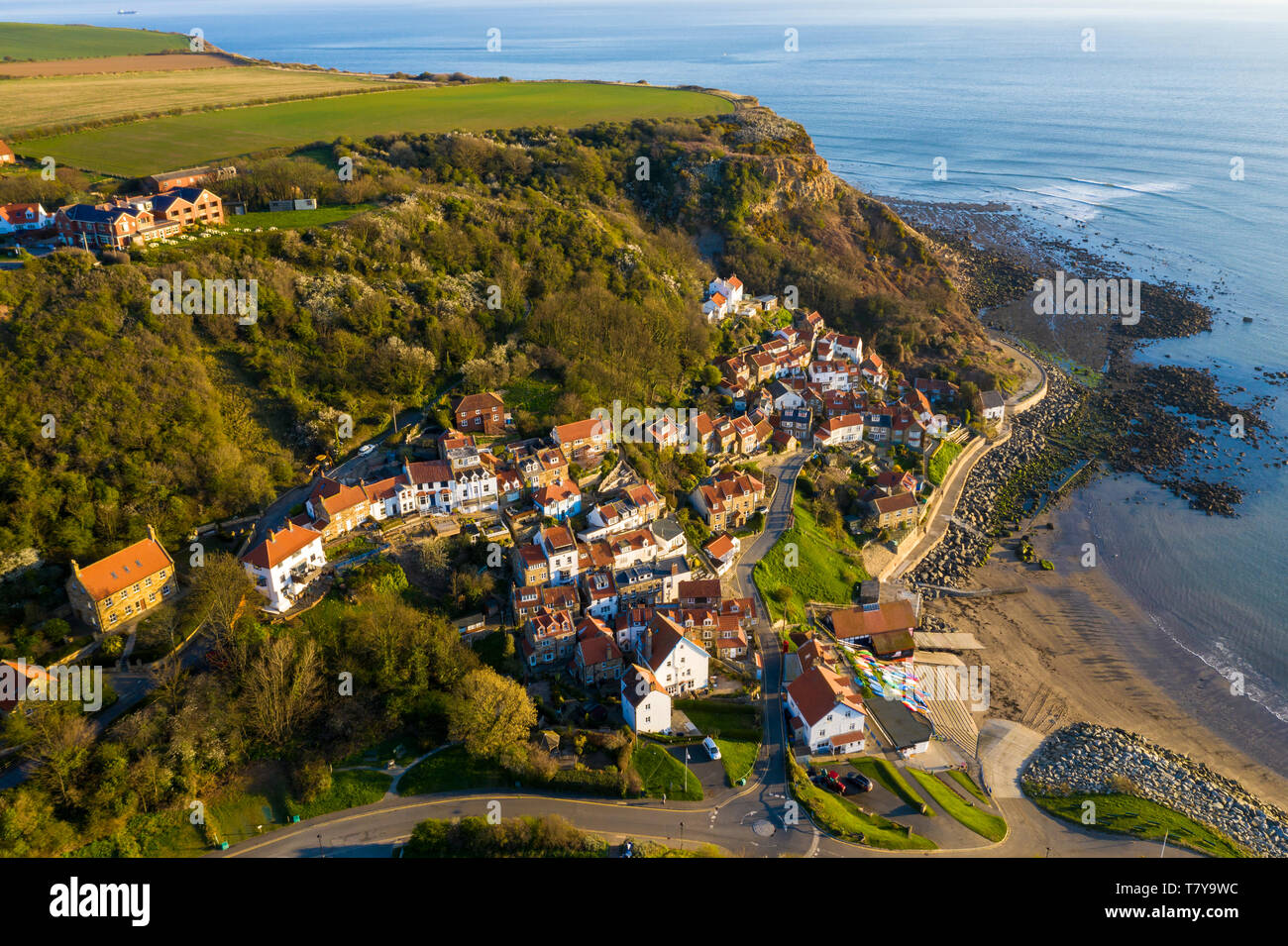 Runswick Bay, North Yorkshire Coast from the air Stock Photo - Alamy