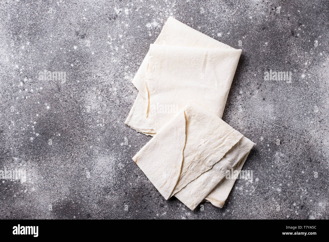 Armenian flat bread lavash on table. Top view Stock Photo - Alamy
