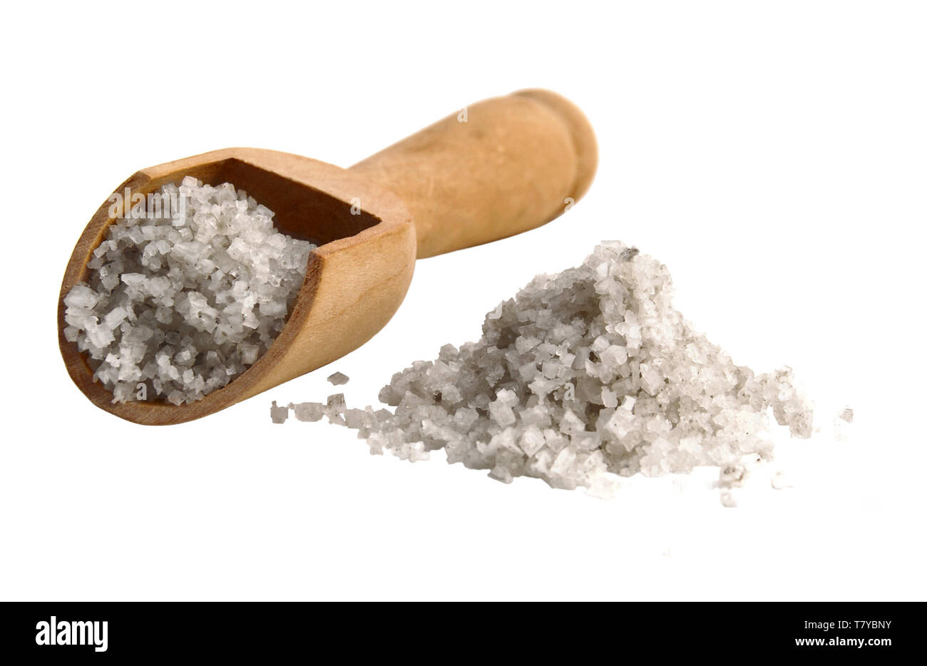 Small wooden shovel filled with coarse salt Stock Photo - Alamy