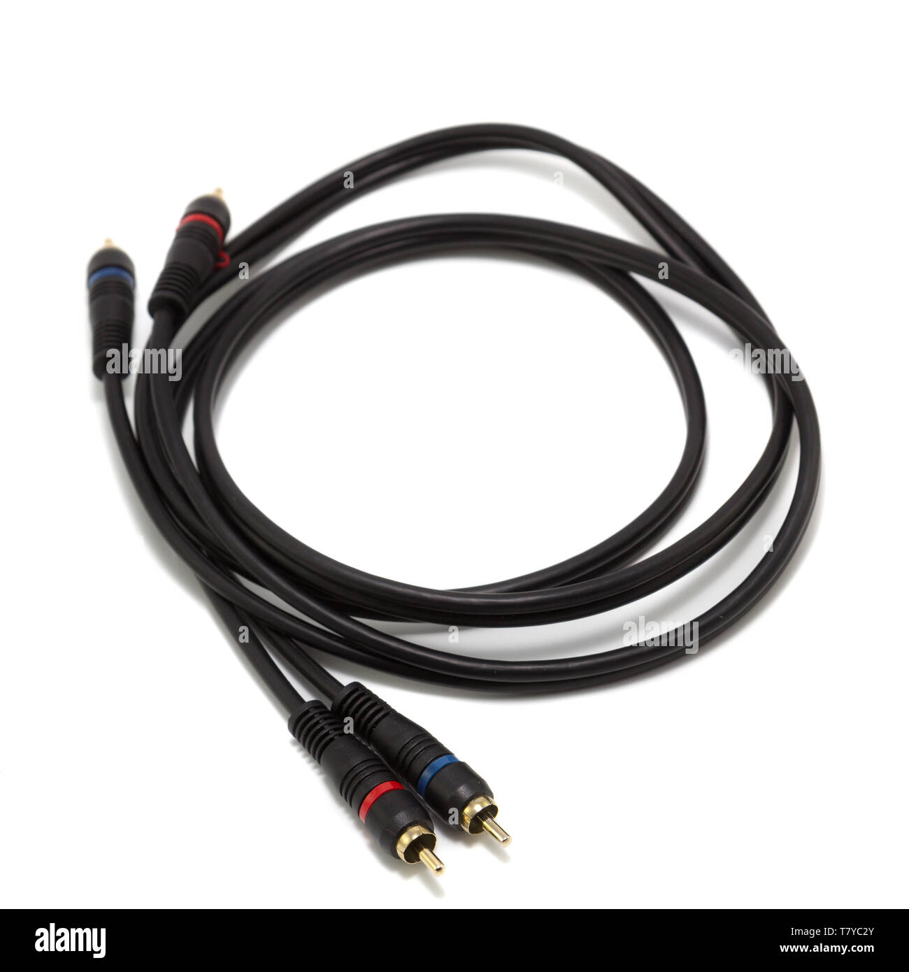 Stereo audio cable on a white background Stock Photo - Alamy