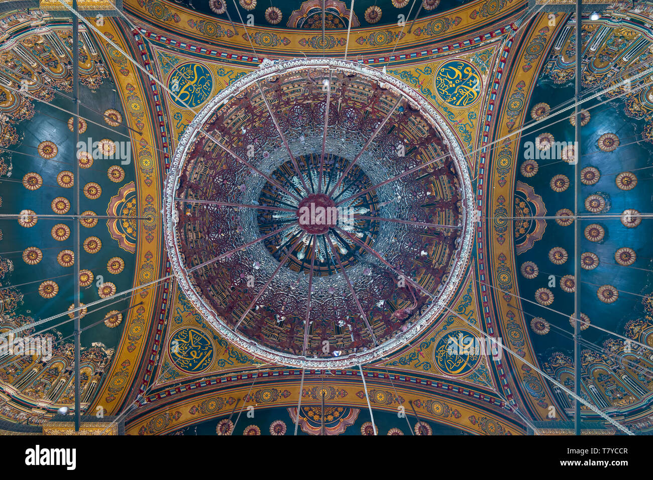 Ceiling of the great Mosque of Muhammad Ali Pasha (Alabaster Mosque ...