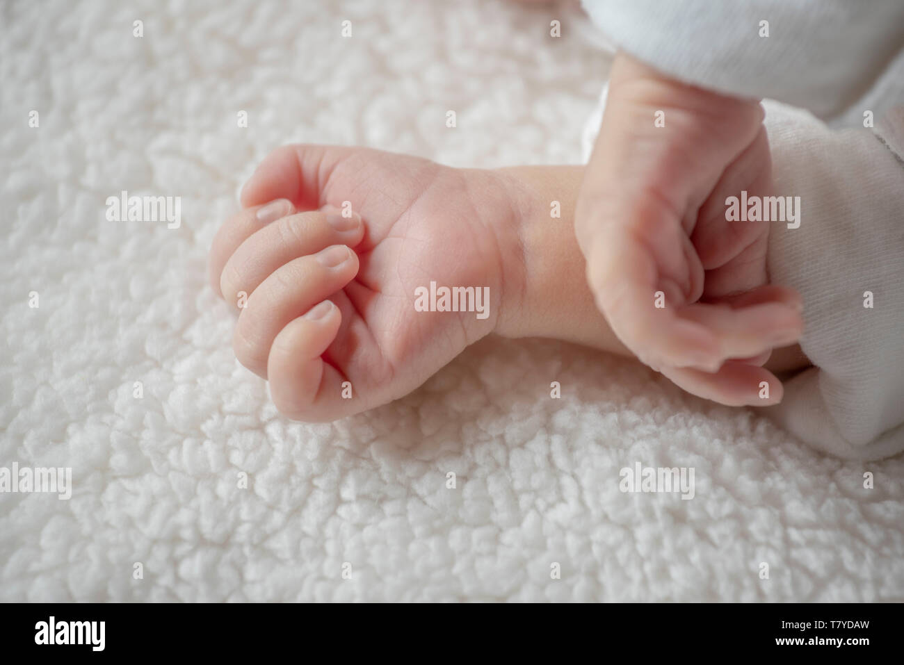 little hand of sleeping baby newborn Stock Photo - Alamy