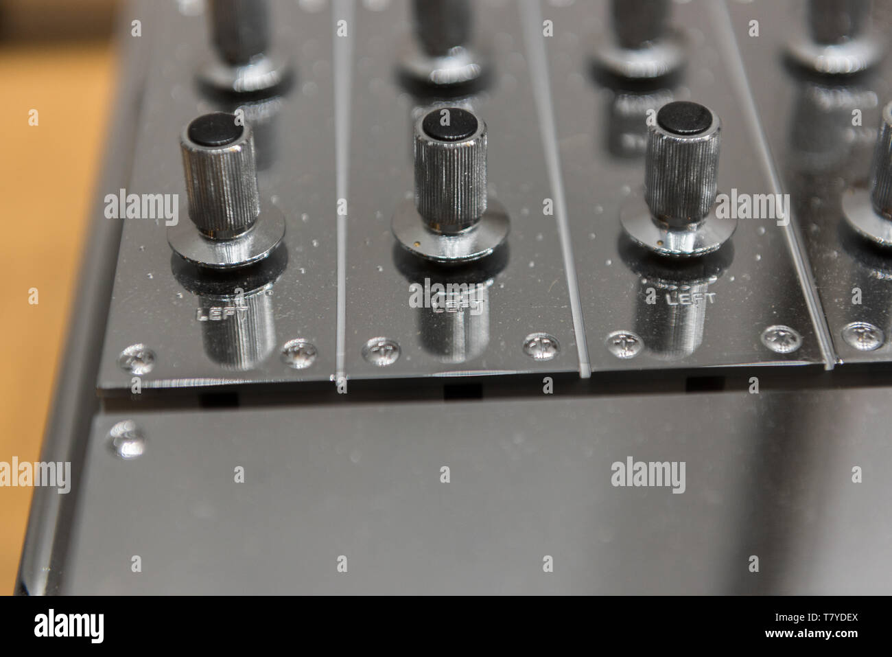Close-Upf Metallic Sound Mixing with Dials and Switches Stock Photo - Alamy