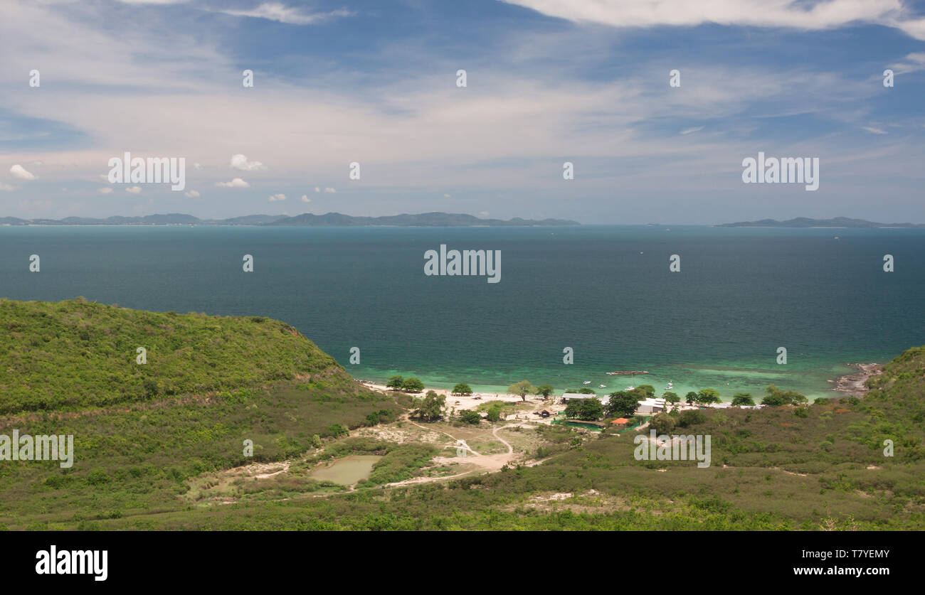 Beach and emerald sea, top view Stock Photo - Alamy