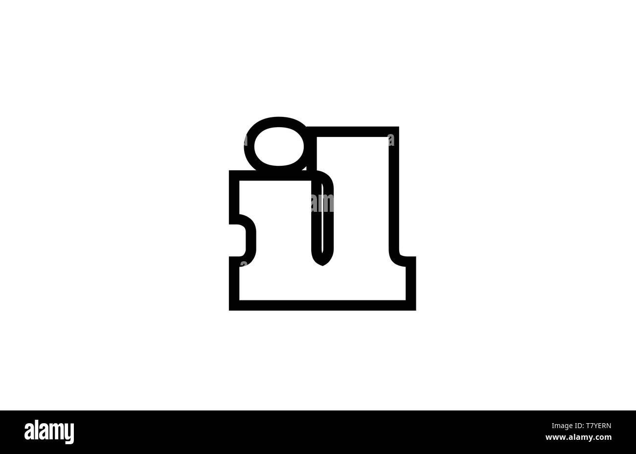 Connected or joined il i l black alphabet letter combination suitable ...