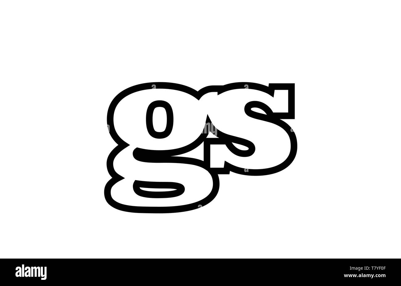 Connected or joined gs g s black alphabet letter combination suitable ...