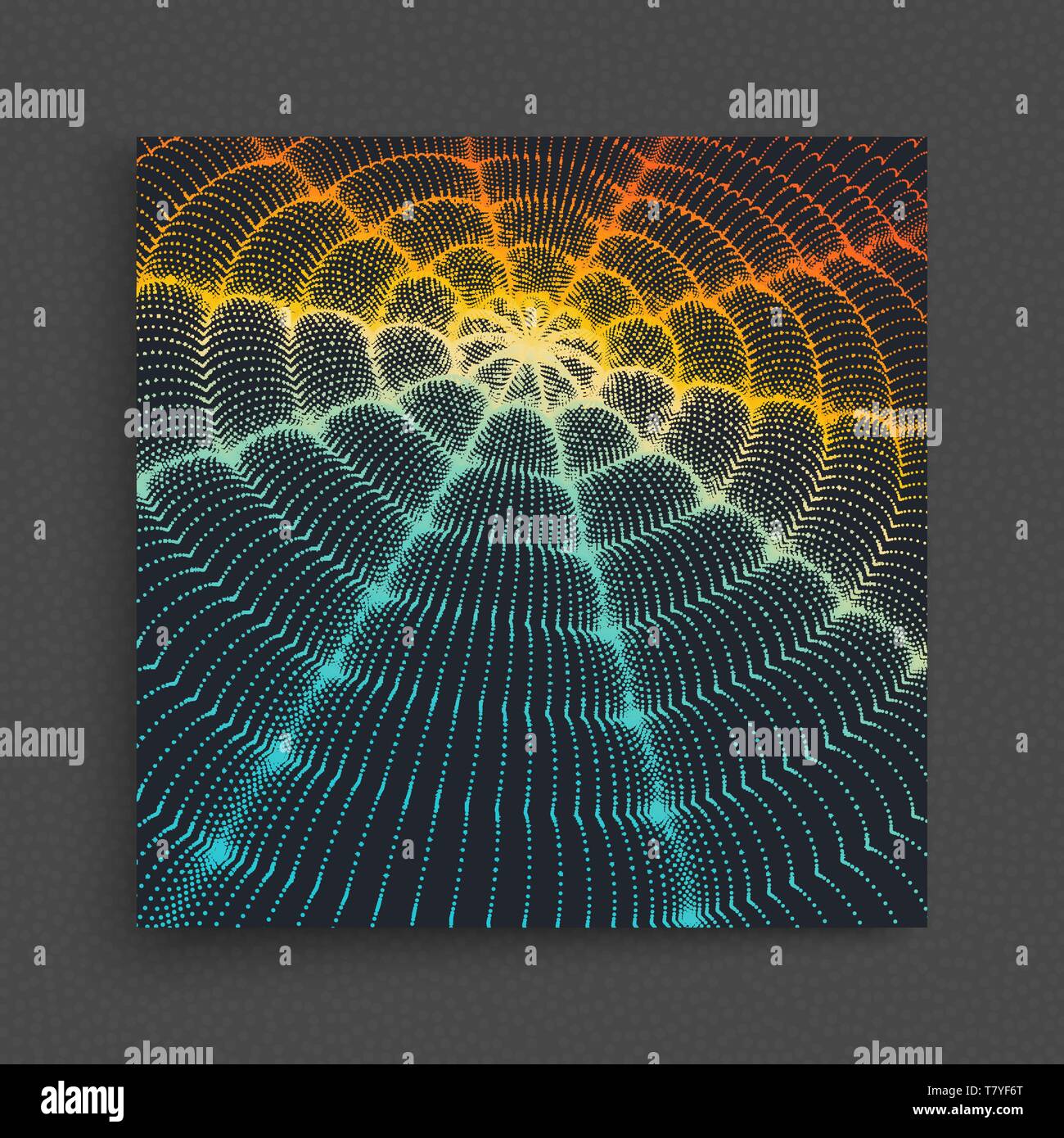 3D wavy background with ripple effect. Vector illustration with ...