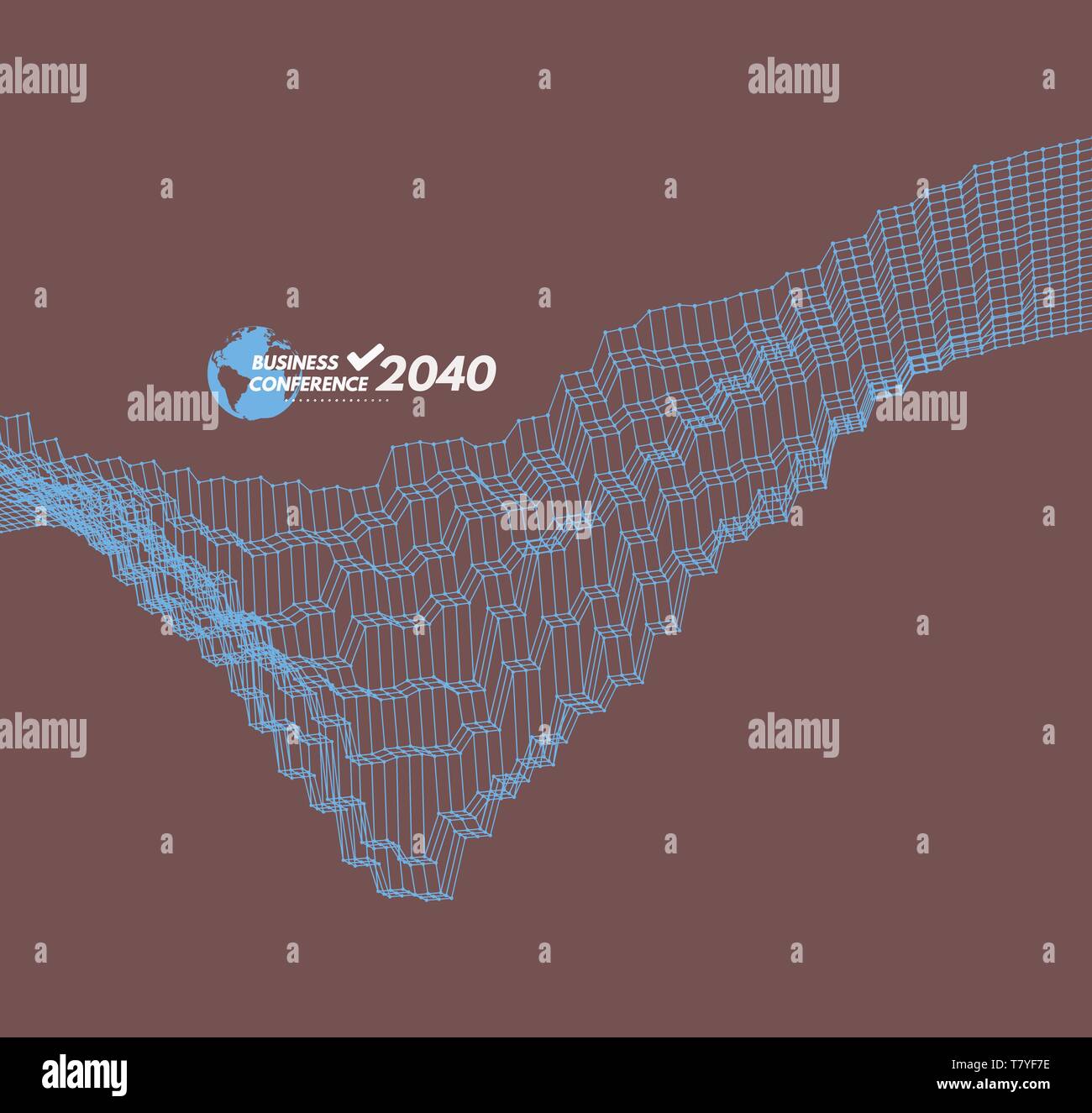 Business event invitation template. Vector sound wave. Dynamic effect ...