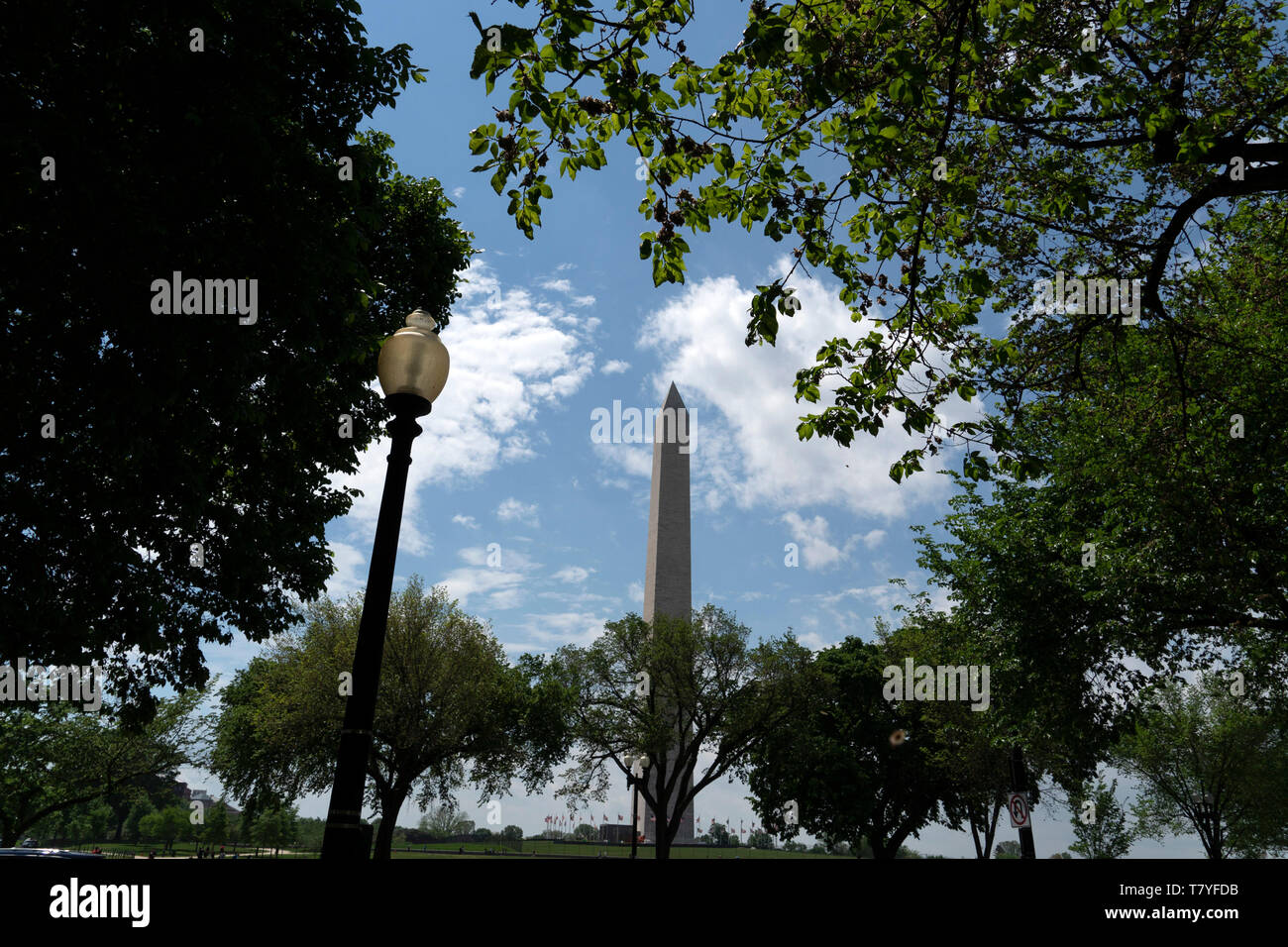 washington memorial obelisc column monument in dc Stock Photo - Alamy