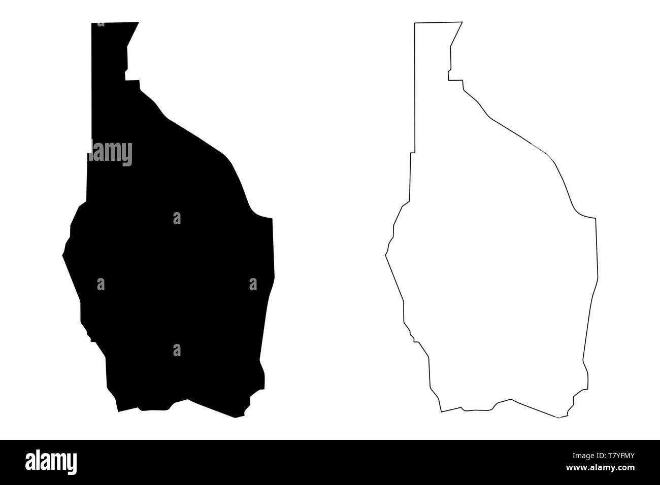 Tahoua Region (Regions of Niger, Republic of the Niger) map vector ...