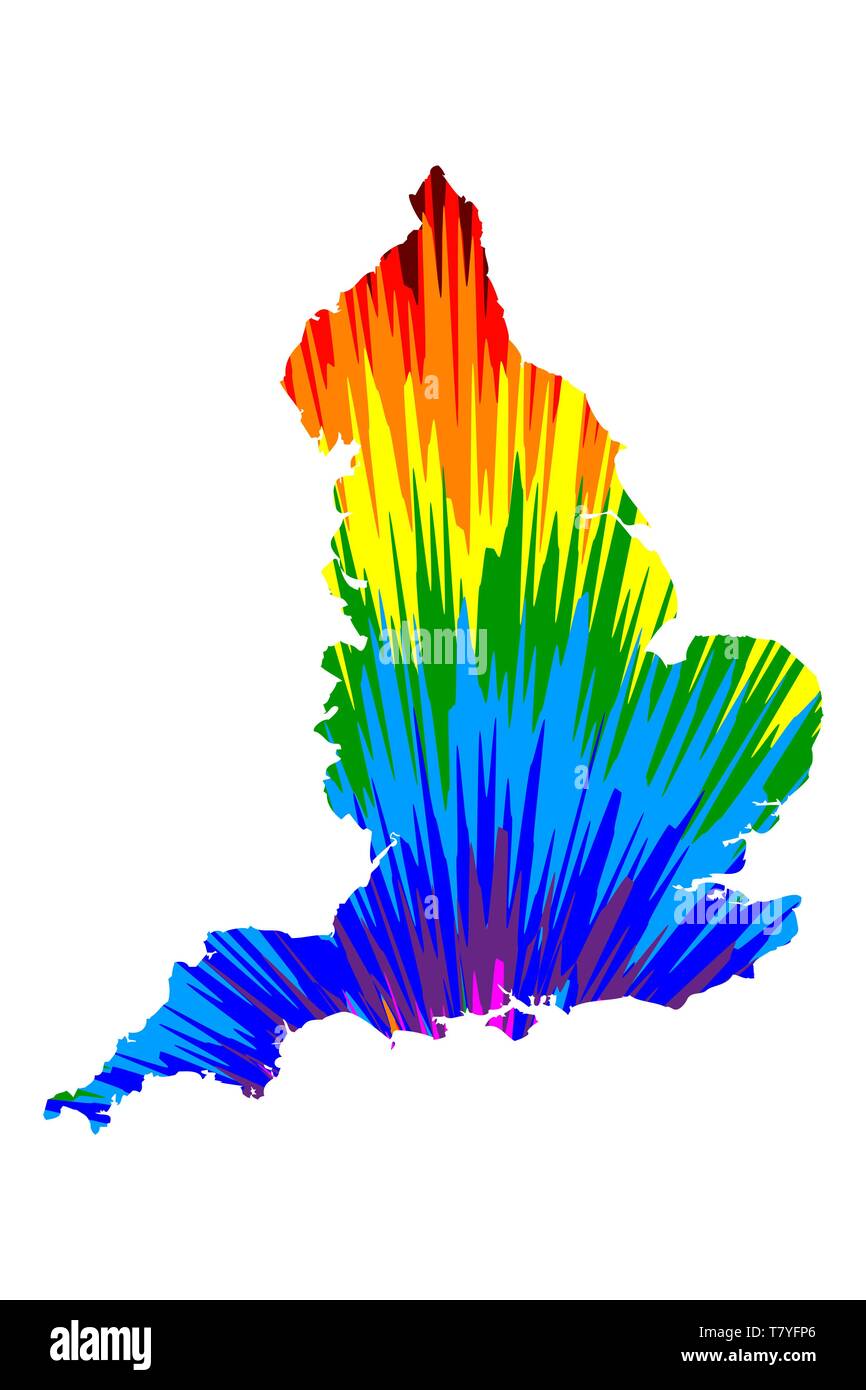 England - map is designed rainbow abstract colorful pattern, England ...
