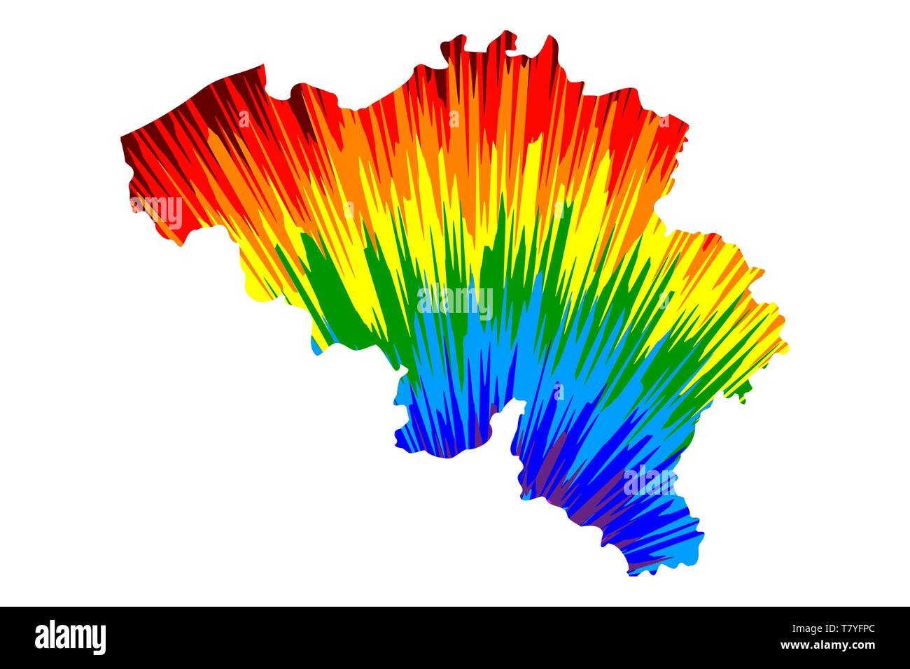 Belgium - map is designed rainbow abstract colorful pattern, Kingdom of ...