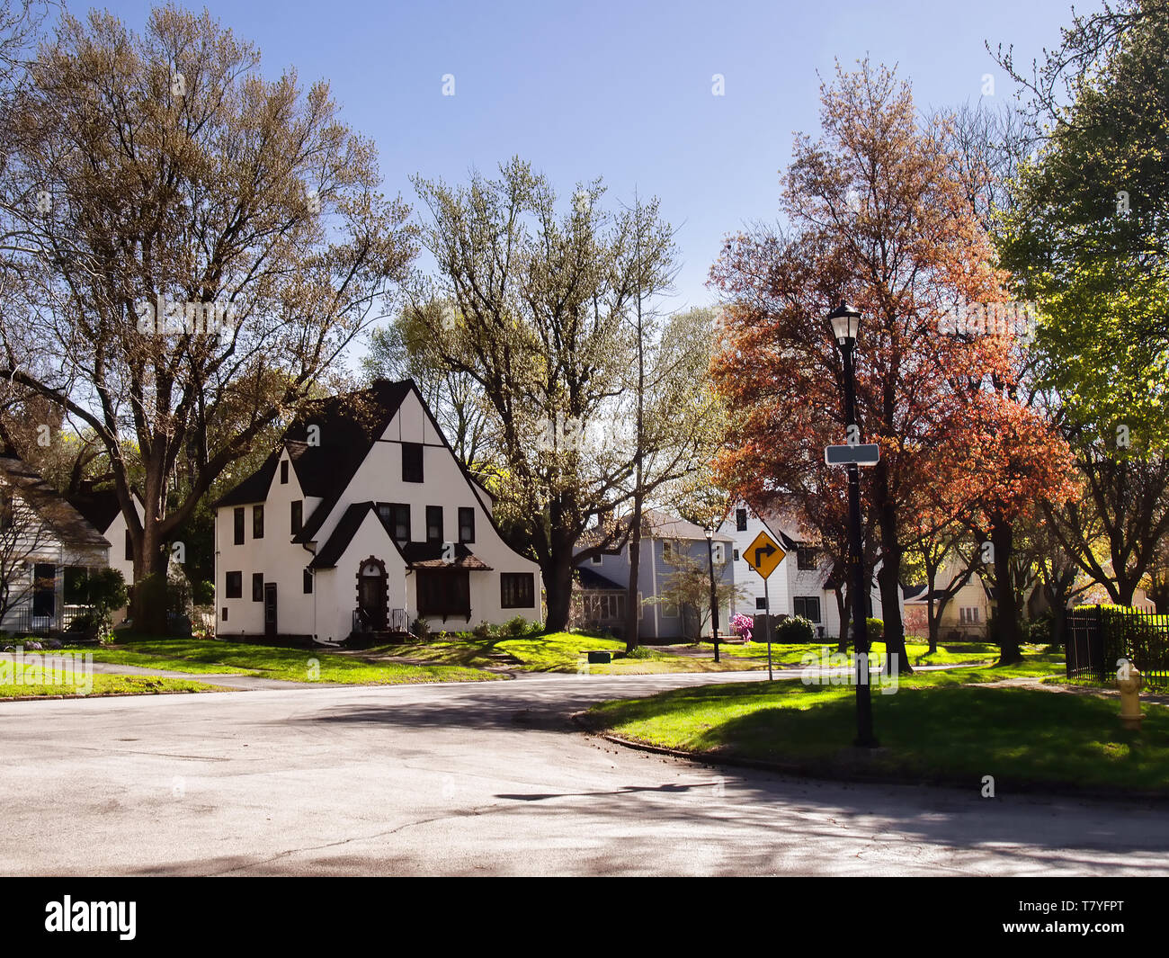 Pretty suburban neighborhood in Rochester, New York Stock Photo - Alamy