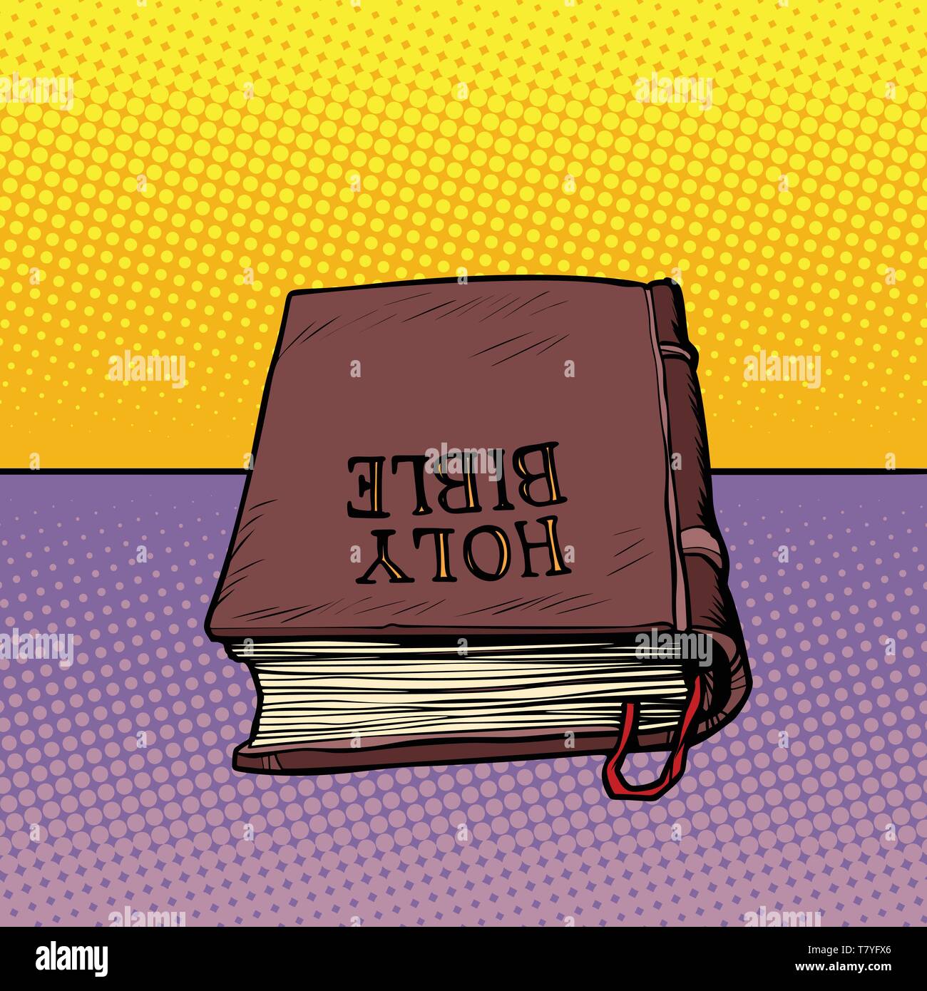 Holy Bible book. Christianity and religion. Comic cartoon pop art ...