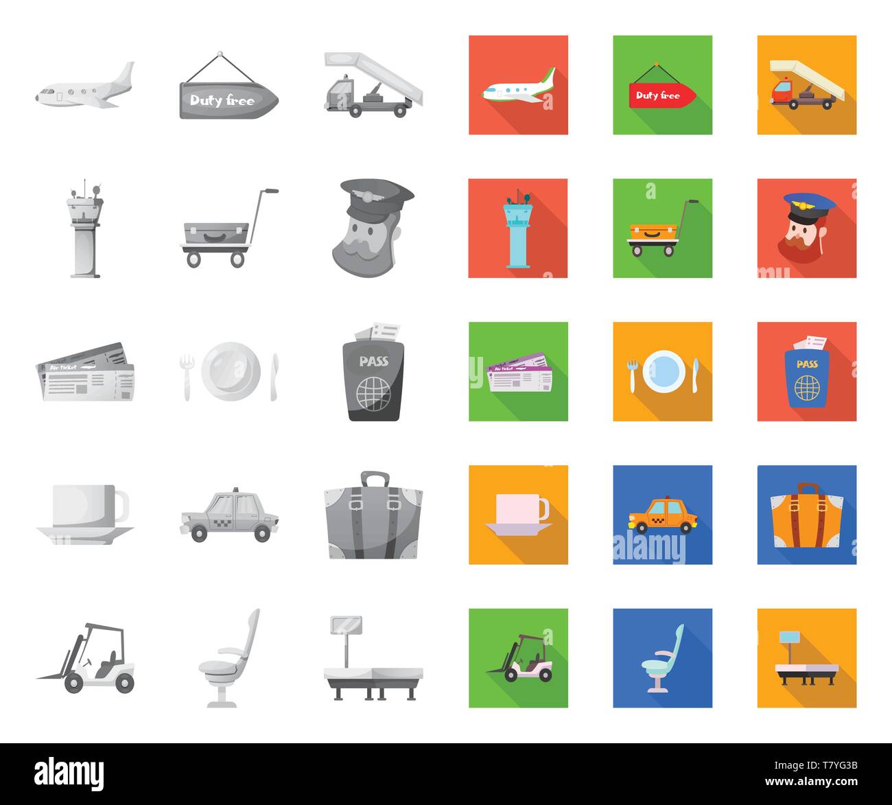 Aircraft luggage ramp Stock Vector Images - Alamy