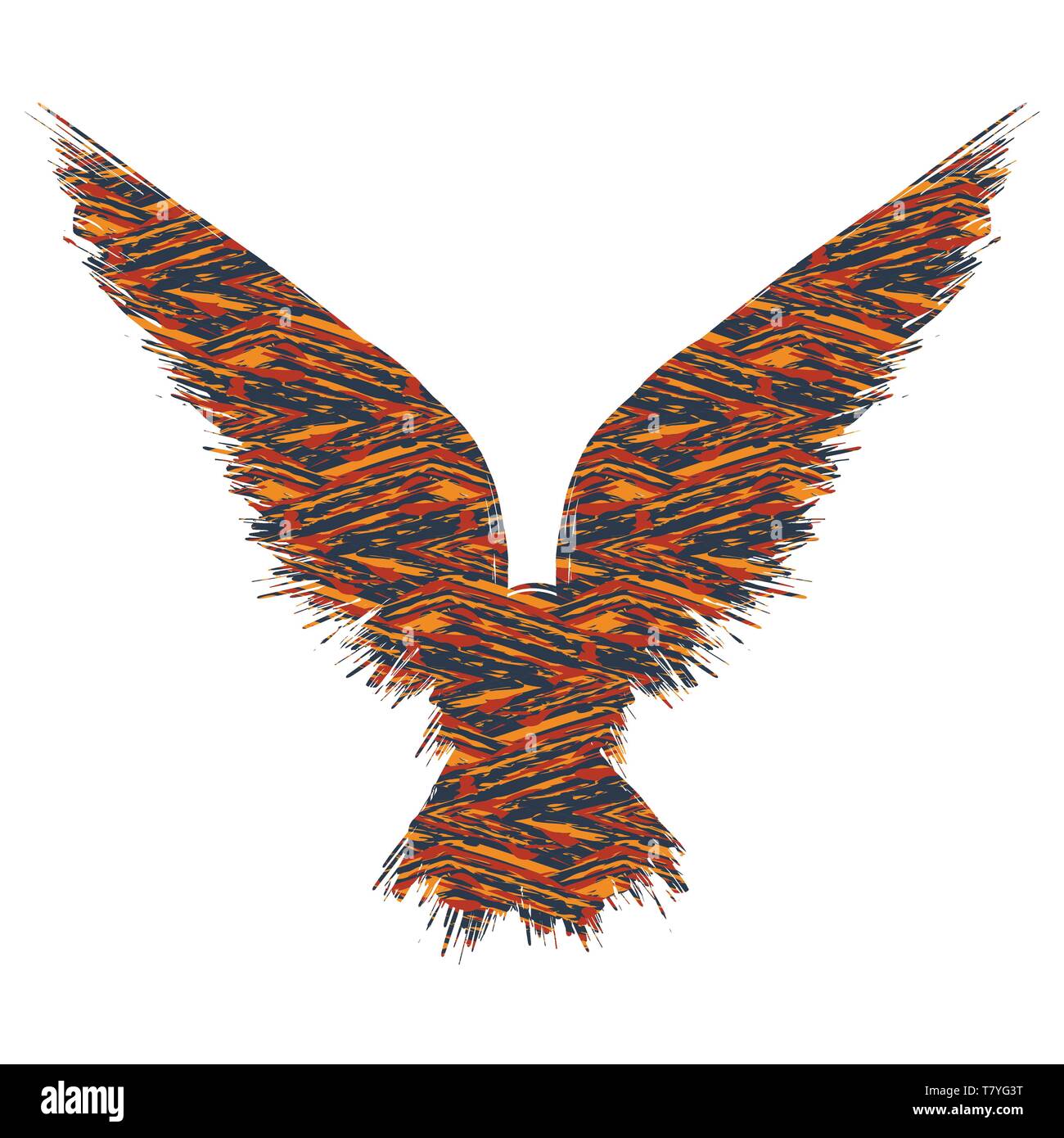 Raven silhouette with abstract grunge color pattern Stock Vector Image ...