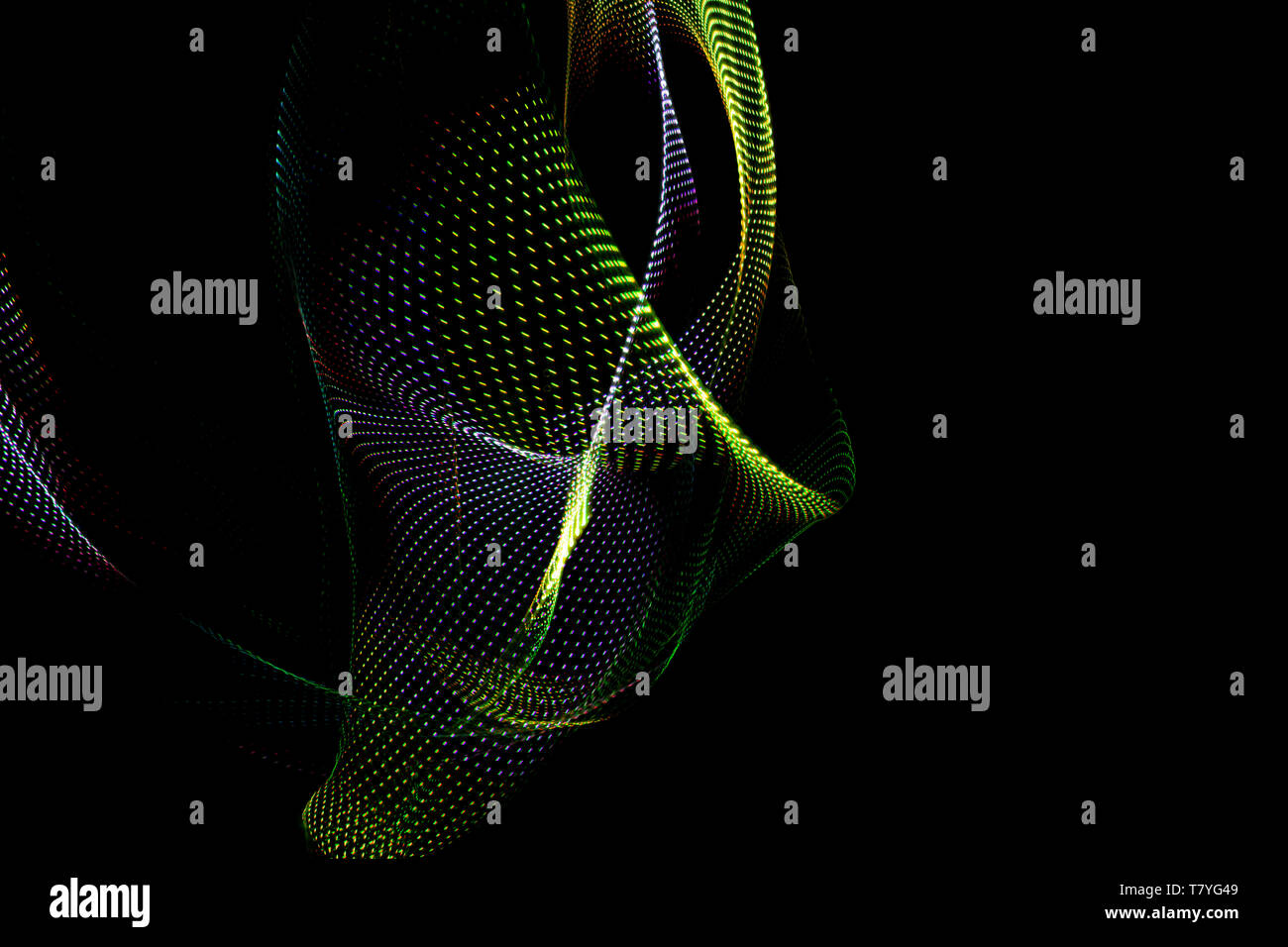 3D illustration. Three-dimensional patterns formed by lines ...