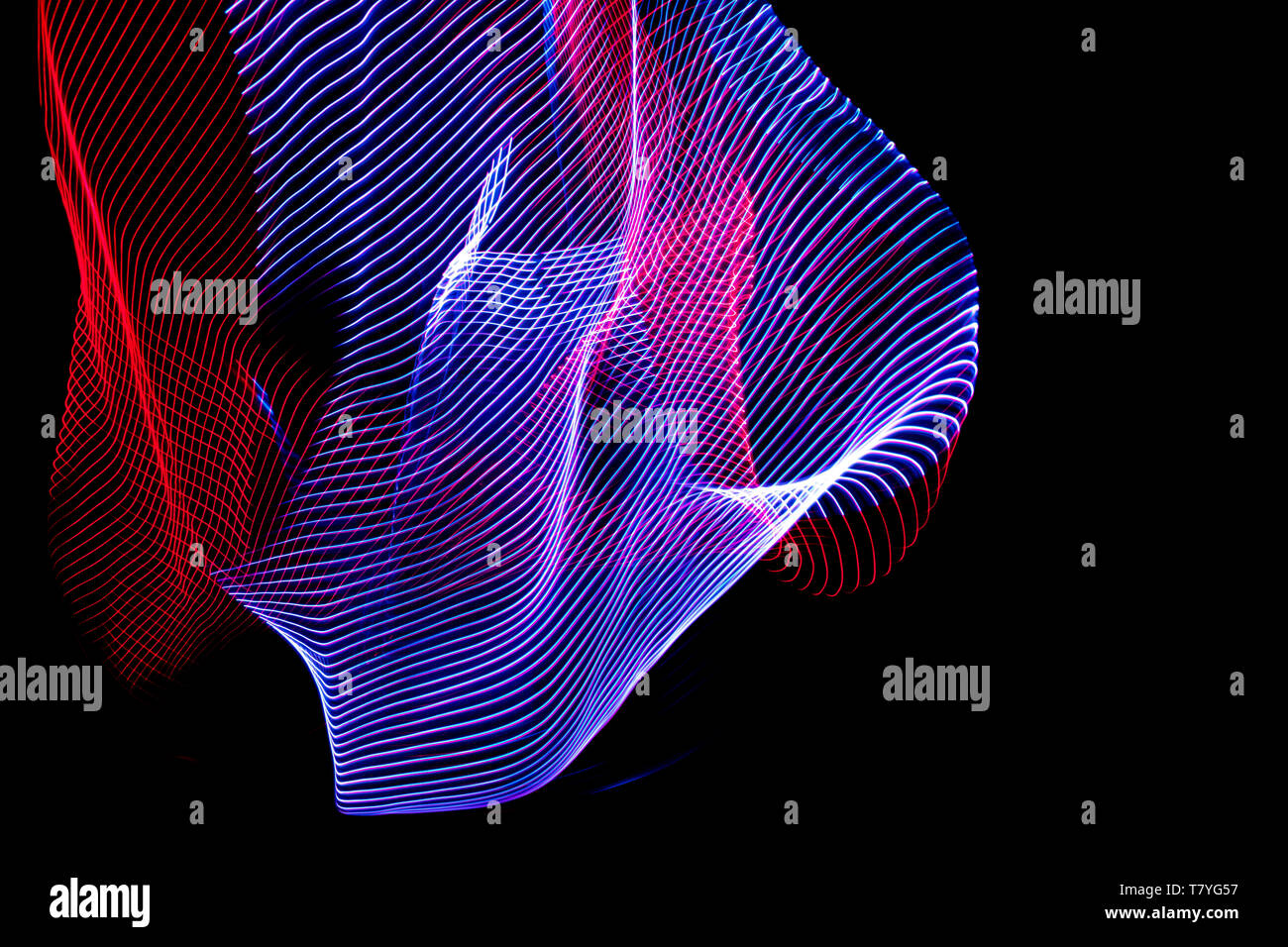 3d illustration. Abstract colorful lines on neutral background of black ...