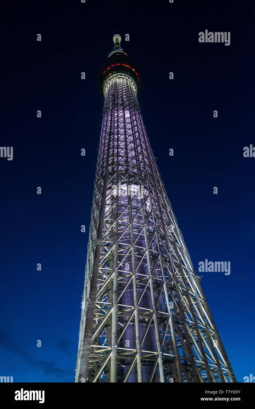 Evening view of Tokyo Skytree, the tallest communication tower in the ...