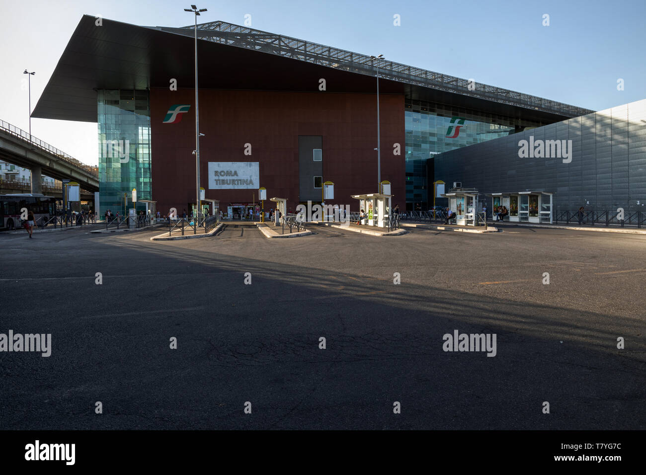Rome, Italy - July 1, 2018: bus station in front of the new Tiburtina ...