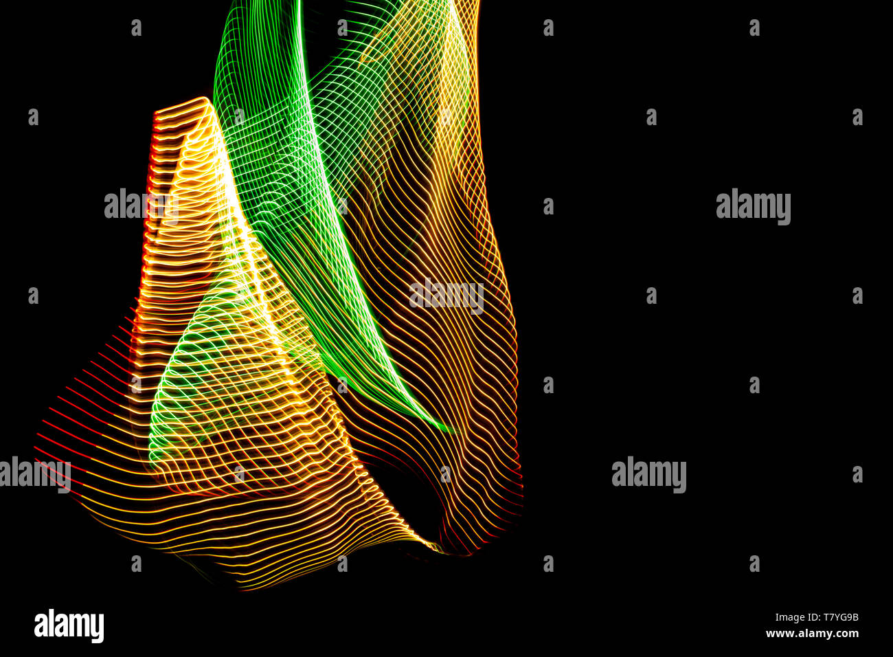 3d illustration. Abstract colorful lines on neutral background of black ...