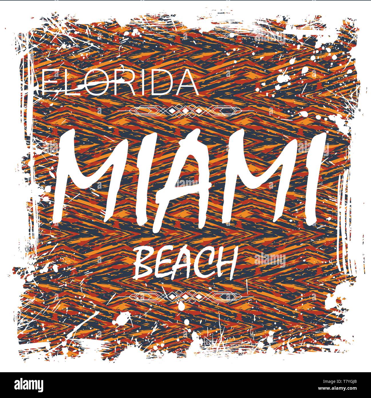 Abstract grunge background with white Miami frame Stock Vector Image ...