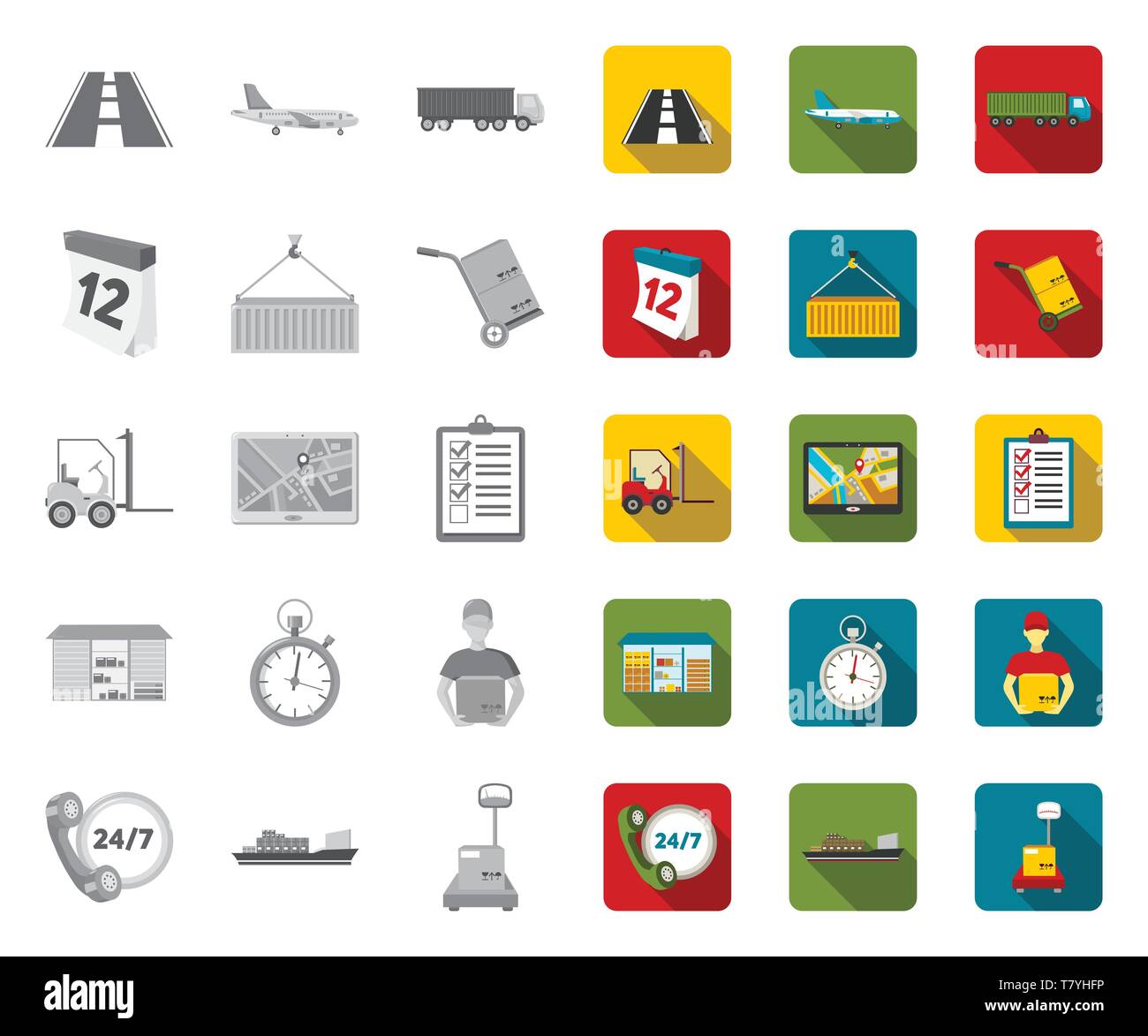 Logistics service mono,flat icons in set collection for design ...