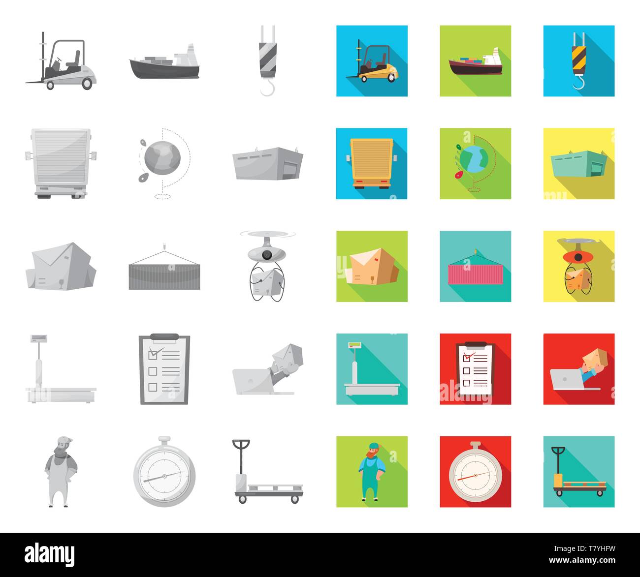 Vector design of goods and cargo symbol. Set of goods and warehouse ...