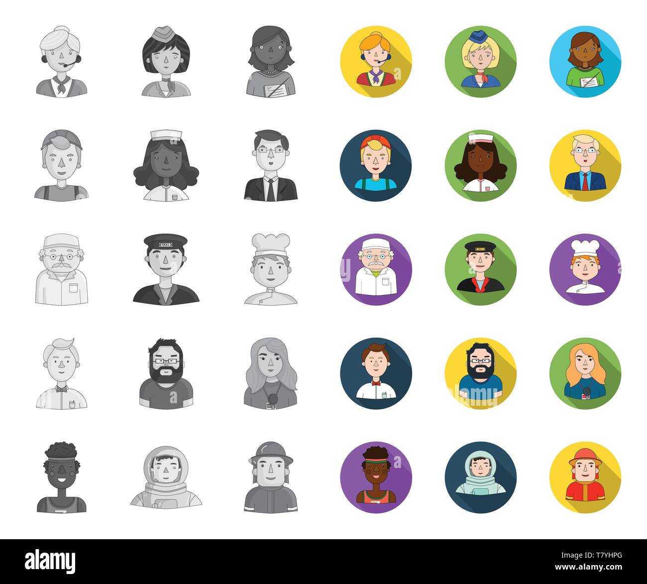 People of different professions mono,flat icons in set collection for ...