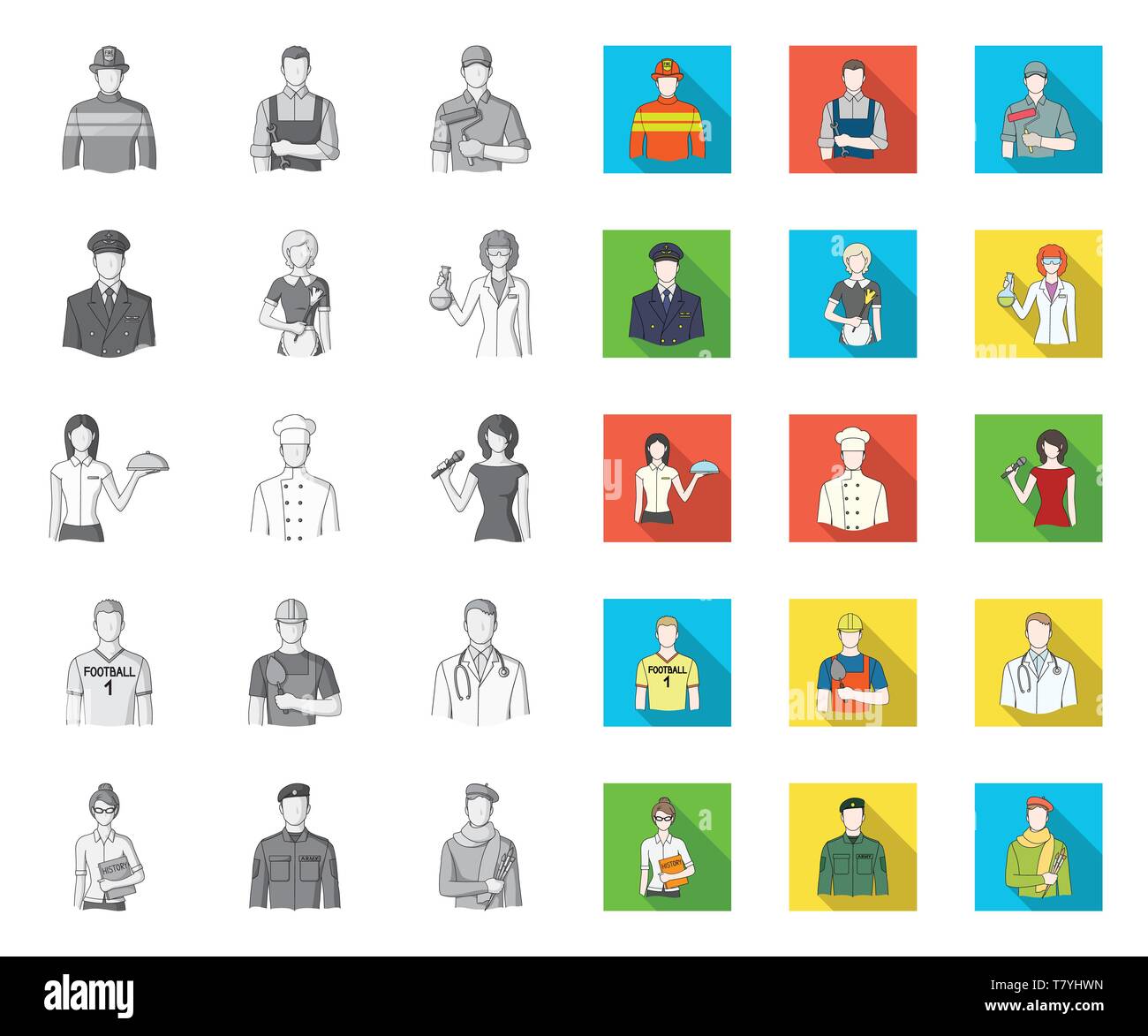People of different professions mono,flat icons in set collection for ...