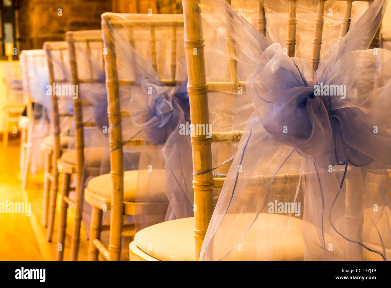 Blue chair ribbons hi-res stock photography and images - Alamy