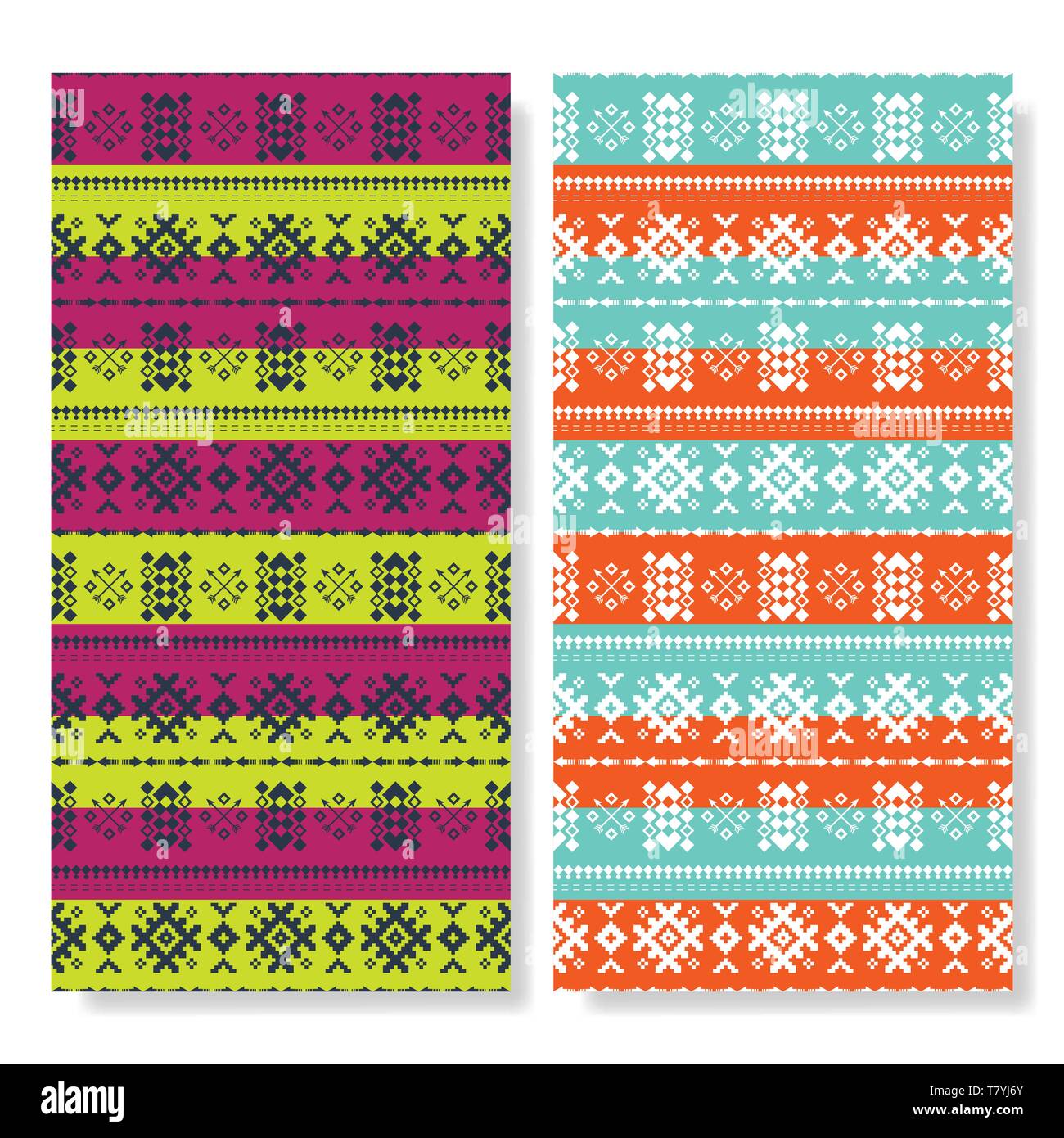 Two vertical color patterns isolated on white background Stock Vector ...