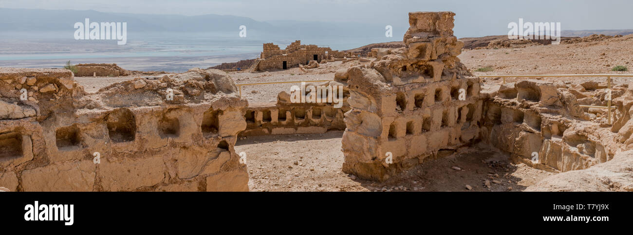 Ruins of the ancient Masada fortress in Israel,build by Herod the great ...