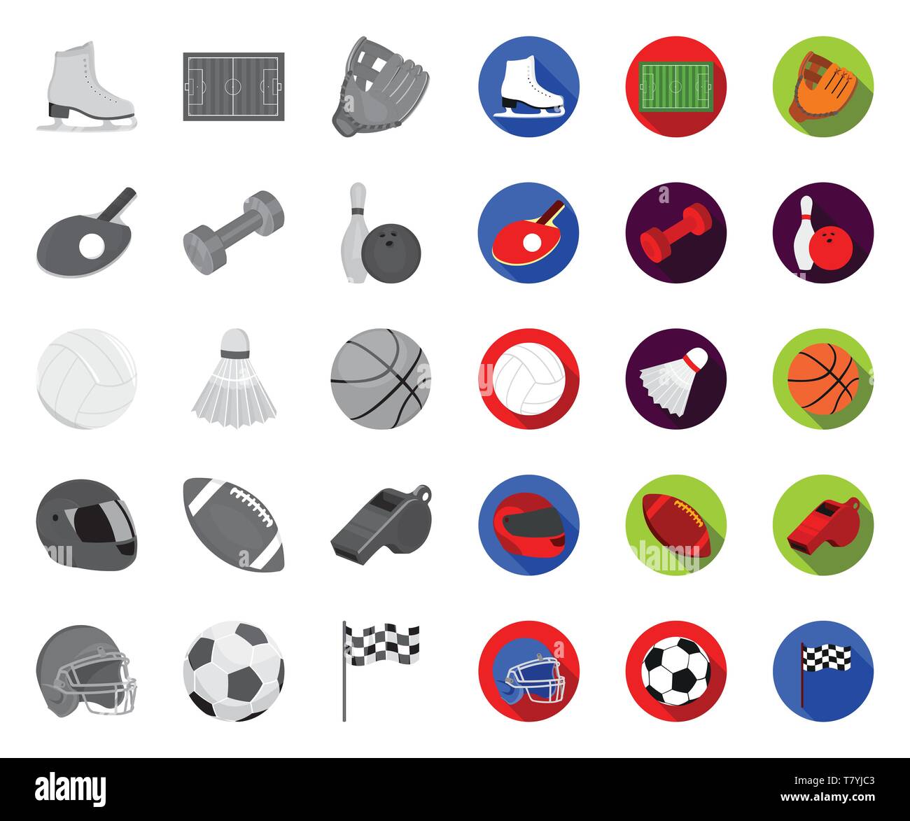 Different kinds of sports mono,flat icons in set collection for design ...