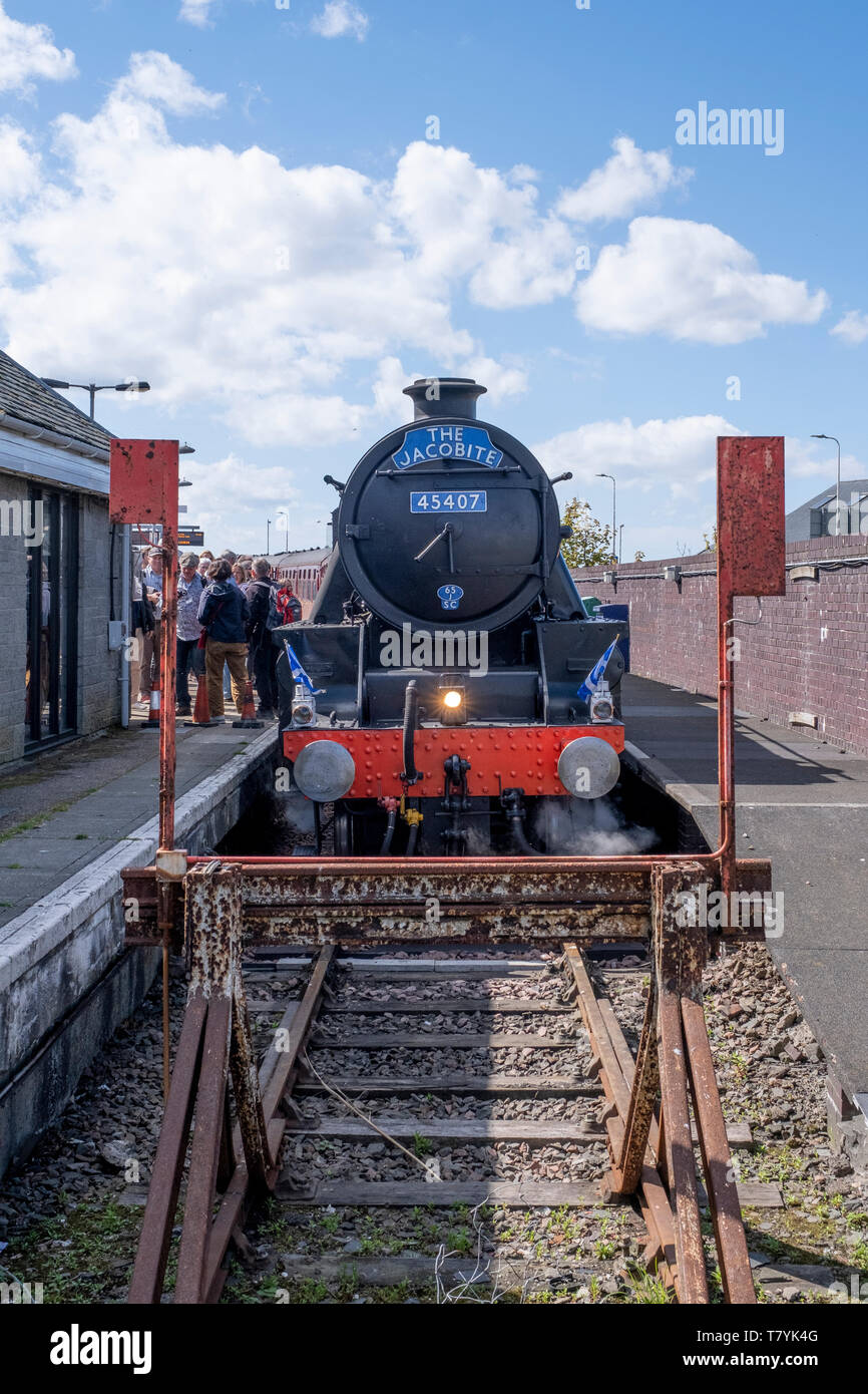 The Jacobite steam train in the Station at The Port of Mallaig ...