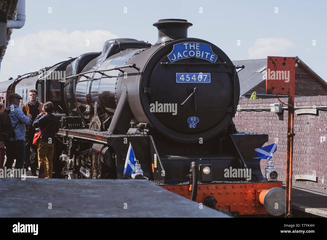 The Jacobite steam train in the Station at The Port of Mallaig ...